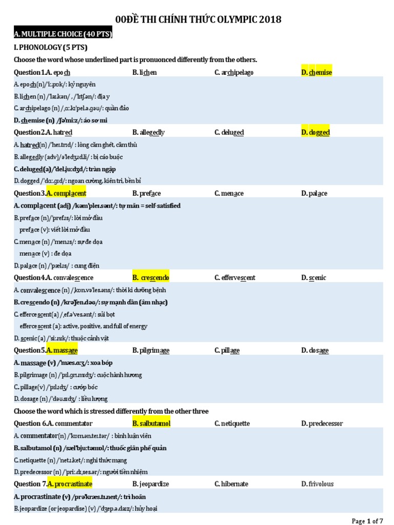 Olympic 2018-Reading Comprehension 2 | PDF