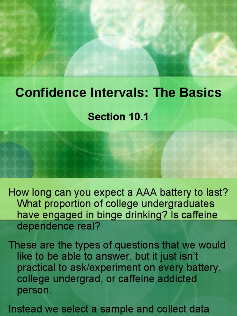 10.1 Power Point | PDF | Standard Deviation | Statistical Inference