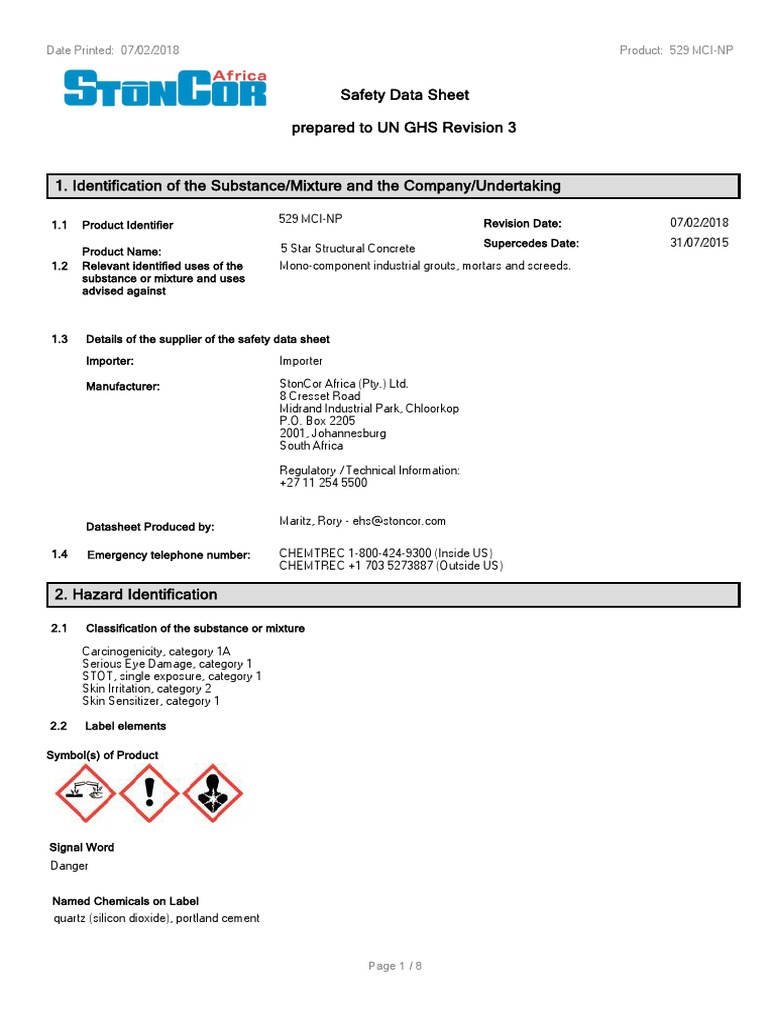 Pro Struct 529 MCI PDF | PDF | Dangerous Goods | Toxicity