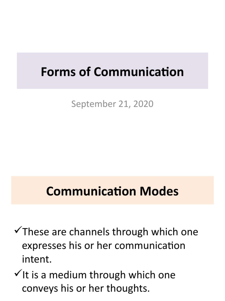 Forms of Communication | PDF | Body Language | Sound