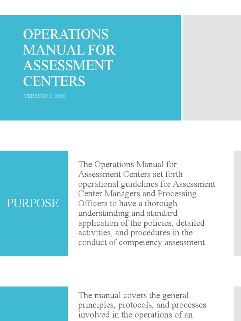 2018 Operations Manual For Assessment Centers | PDF | Competence (Human ...