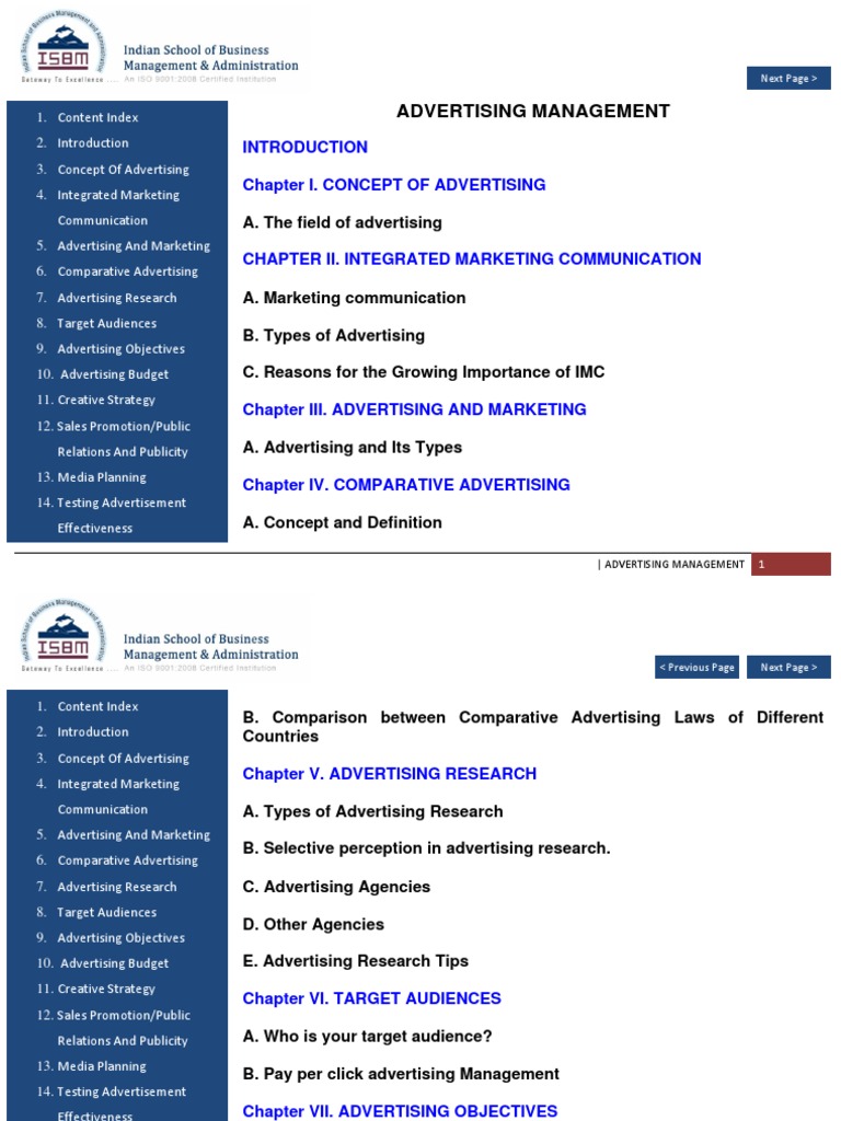 Advertising Management: Chapter I. Concept of Advertising | PDF ...