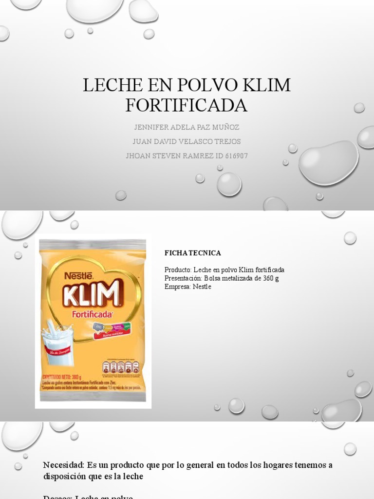 Leche en Polvo Klim Fortificada 360g | PDF | Negocios | Cocina, comidas ...