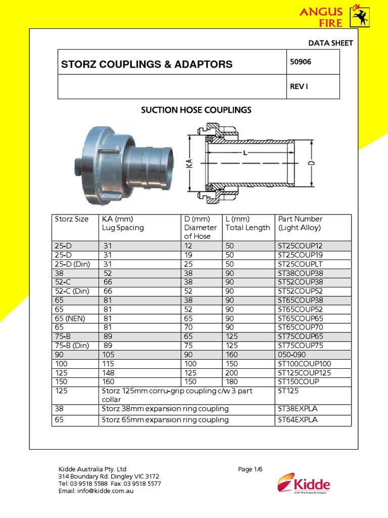 Storz Couplings & Adaptors | PDF | Equipment | Manufactured Goods
