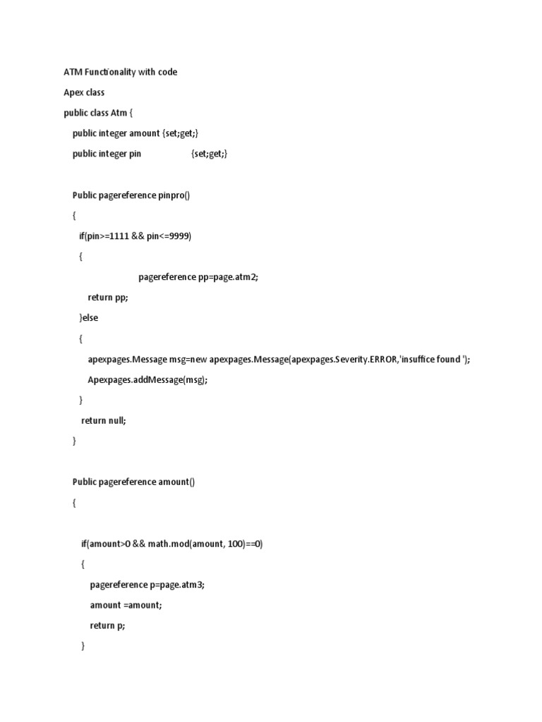 Atm Code Apex | PDF | Teaching Methods & Materials | Computers
