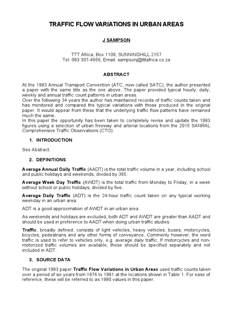 Urban Traffic Flow Patterns Analysis | PDF | Traffic | Logistics
