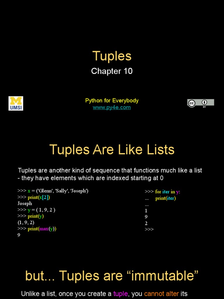 Tuples: Python For Everybody | PDF | Notation | Programming Paradigms