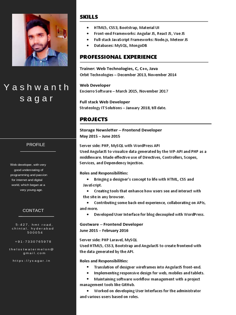 Yashwanth Resume PDF | PDF | Angular Js | Application Programming Interface