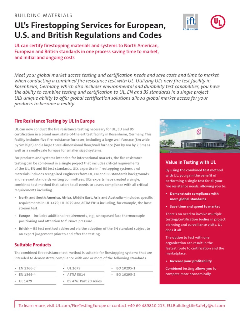 UL's Firestopping Services For European, U.S. and British Regulations ...