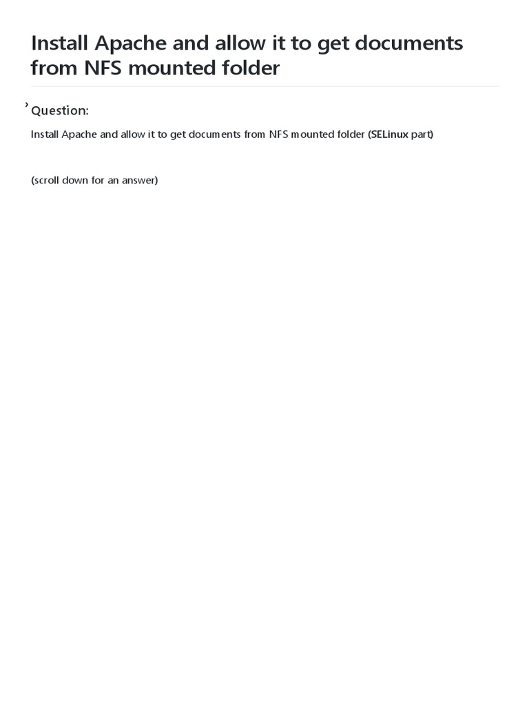 Install Apache with NFS SELinux Setup | PDF | Computers