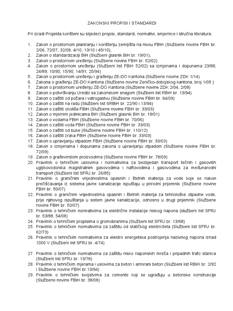 Zakonski Propisi I Standardi | PDF