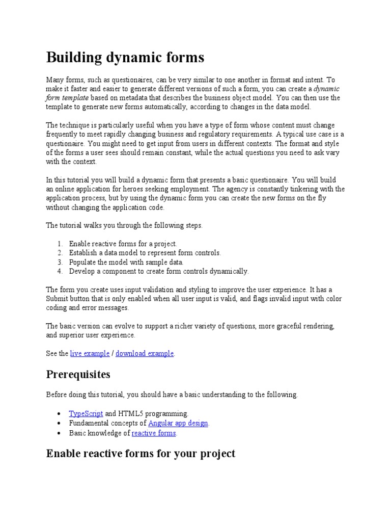 Building Dynamic Forms | PDF | Class (Computer Programming ...