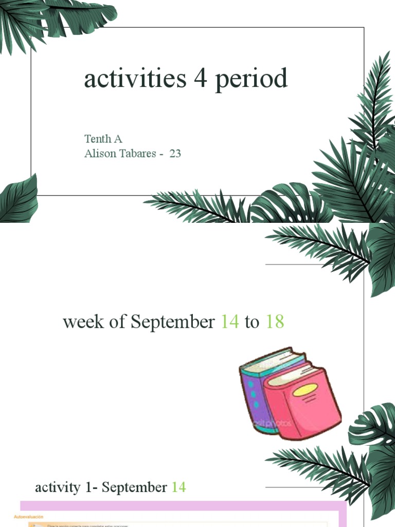 Activities 4 Period: Tenth A Alison Tabares - 23 | PDF