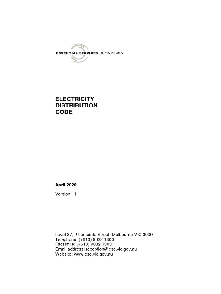 Electricity Distribution Code Version 11 | PDF | Electric Power ...