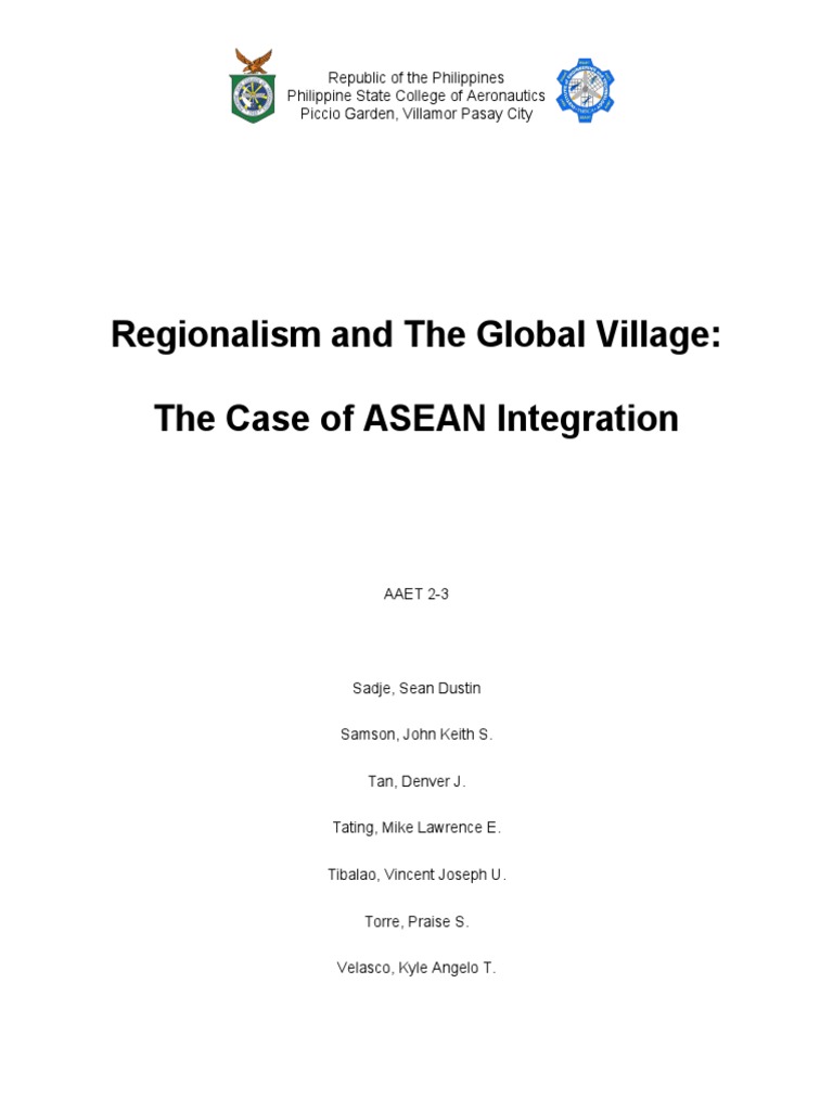 Regionalism and The Global Village: The Case of ASEAN Integration | PDF ...