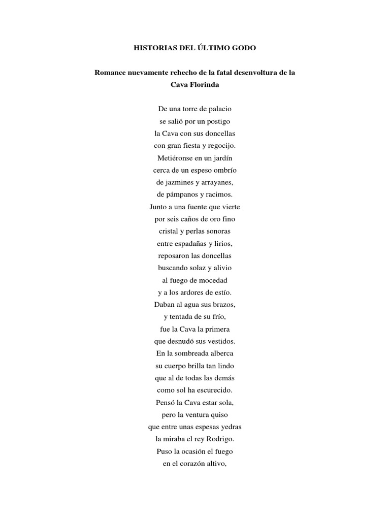 Romance Del Rey Rodrigo (Completo) | PDF