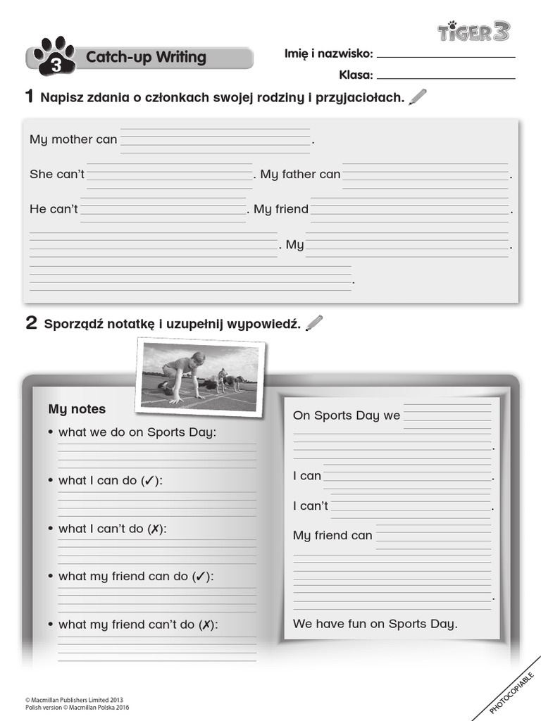 Tiger 3 TRF Unit 3 Catch-Up Writing | PDF