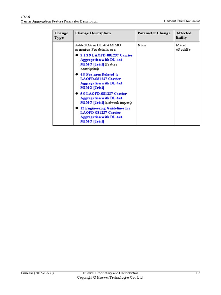 Carrier Aggregation ERAN8!1!06 20 | PDF