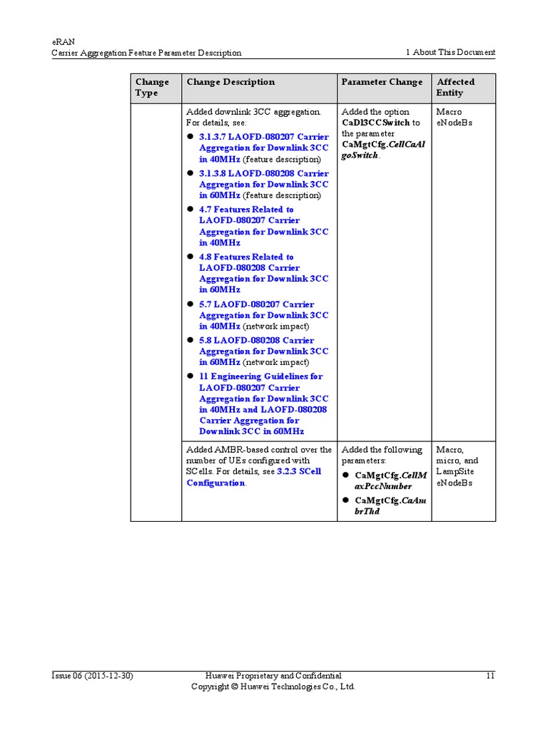 Carrier Aggregation ERAN8!1!06 19 | PDF | Telecommunications | Networks