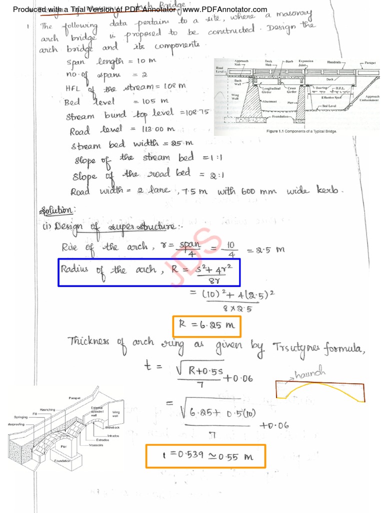 Hand Written Design of Bridge | PDF