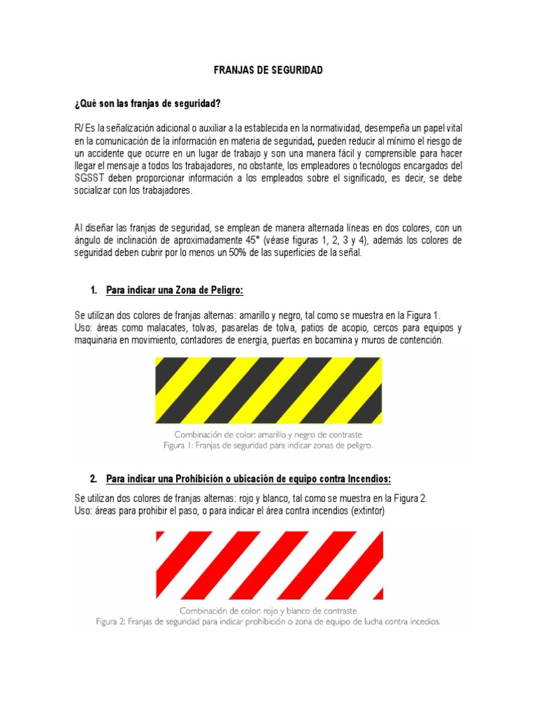 Franjas de Seguridad en el Trabajo | PDF