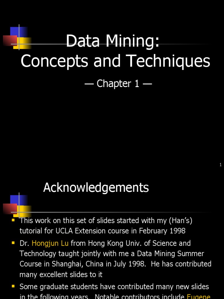 Data Mining: Concepts and Techniques: - Chapter 1 | Download Free PDF | Data Mining | Databases