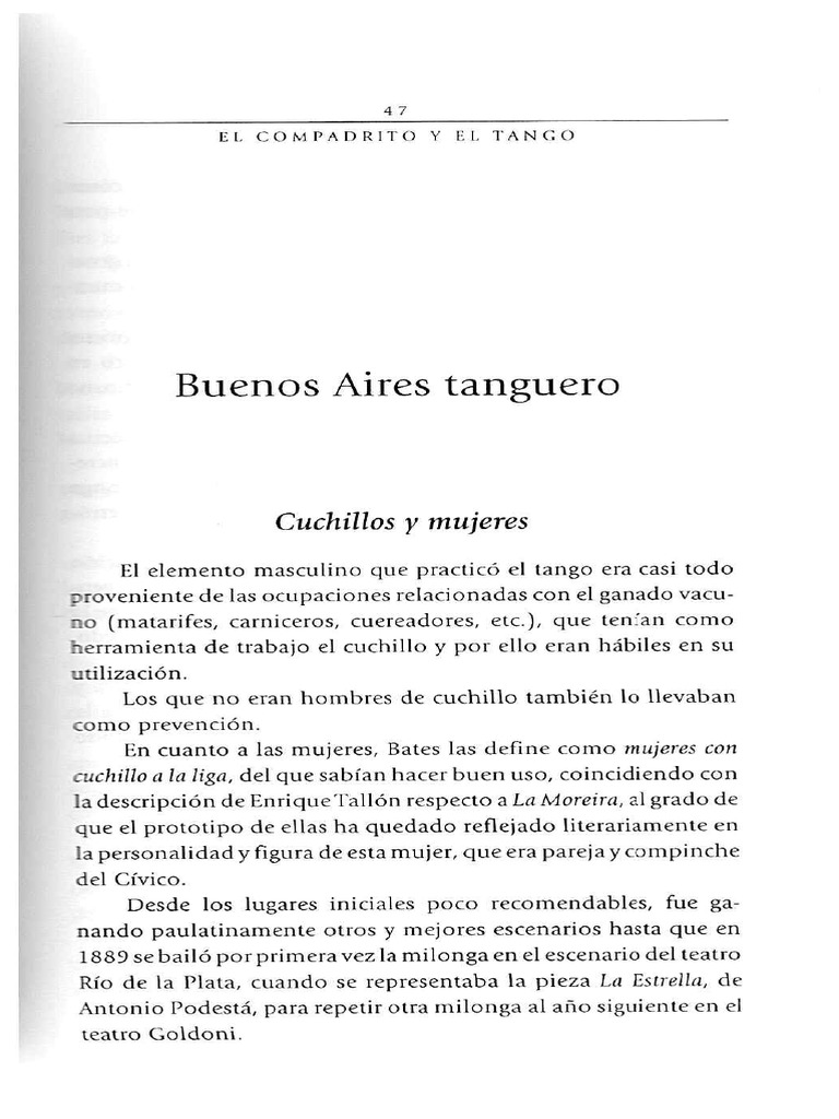 CARRETERO, A. El Compadrito y El Tango - Buenos Aires Tanguero 1 | PDF