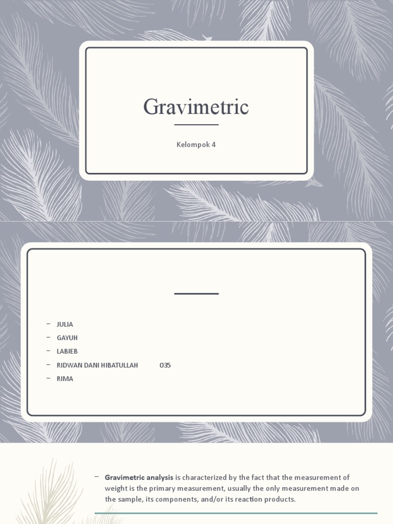 Gravimetric | PDF | Weight | Weighing Scale