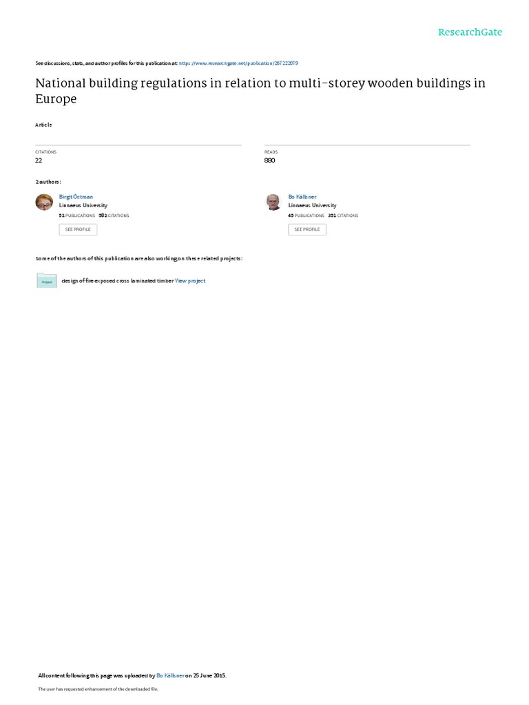 National Building Regulations in Relation To Multi | PDF | European ...