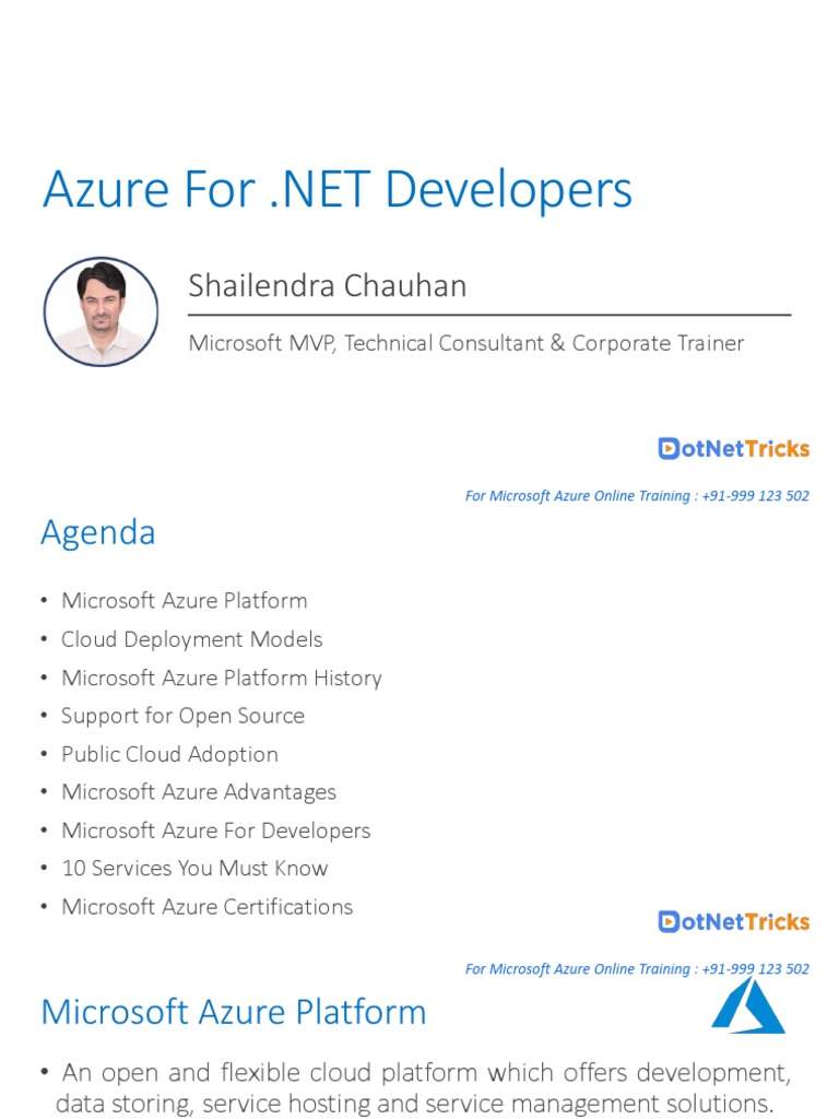 Azure Essentials for .NET Developers | PDF | Microsoft Azure | Cloud ...