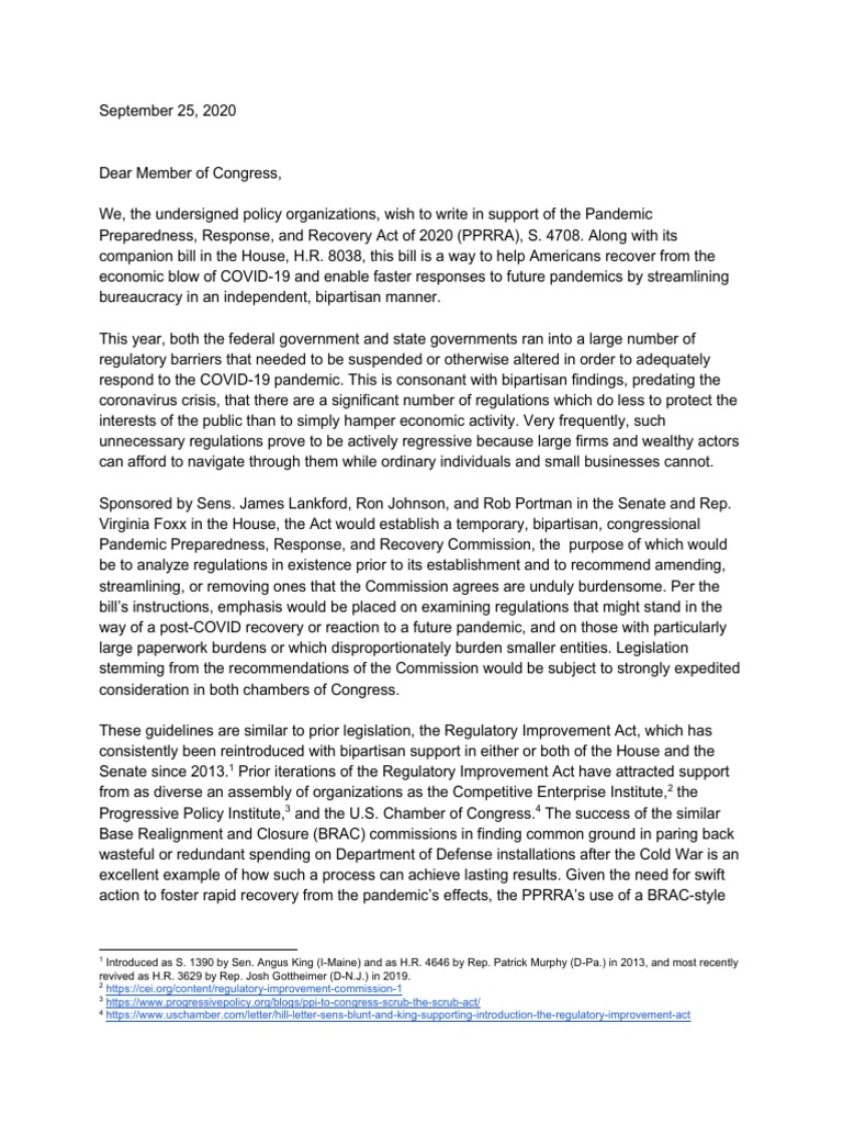 Coalition Letter PPRRA | PDF | Politics Of The United States | American ...