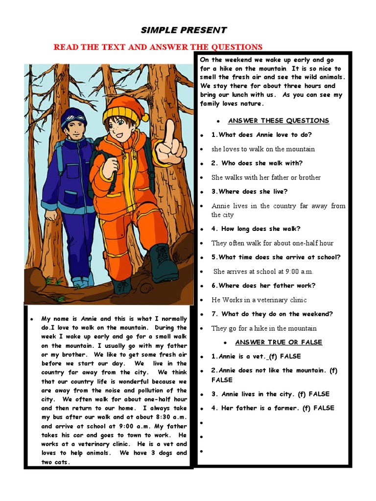 Read The Text and Answer The Questions: Simple Present | PDF