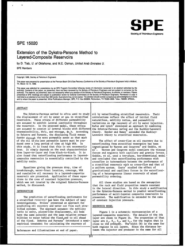 Dykstra-Parsons Method | PDF | Extraction Of Petroleum | Petroleum ...