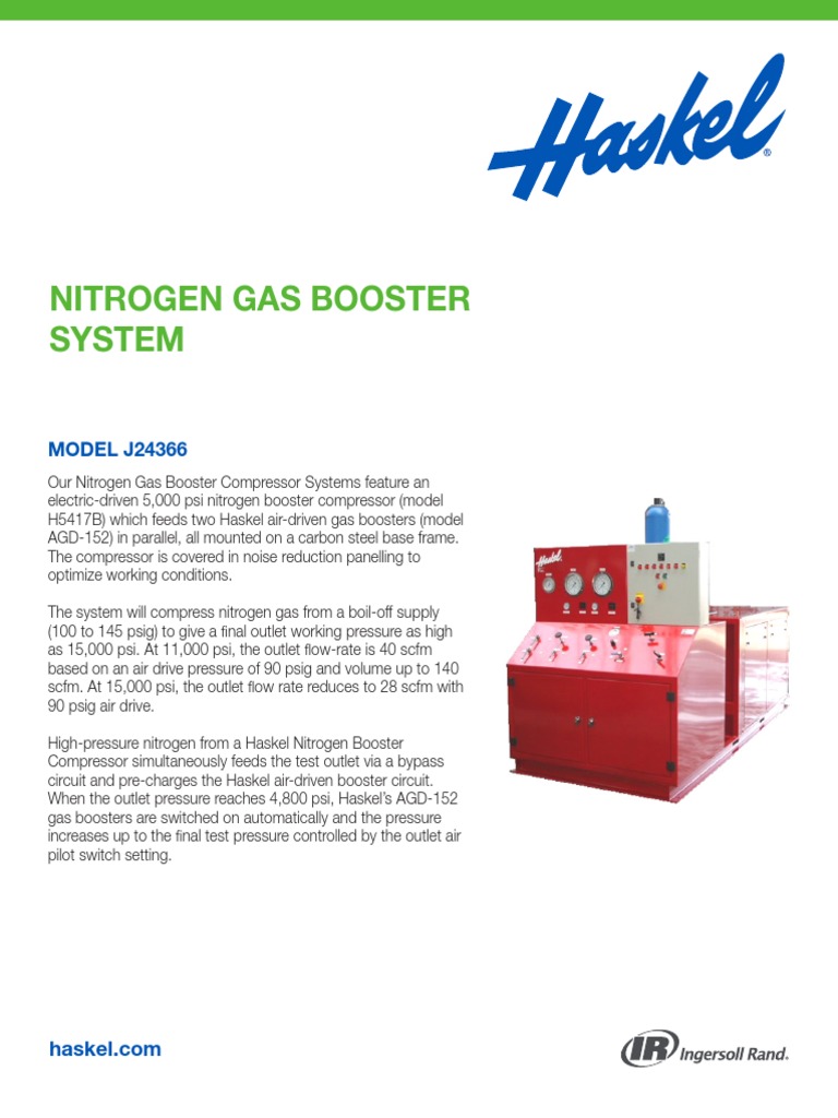 Nitrogen Gas Booster System: MODEL J24366 | PDF | Applied And ...