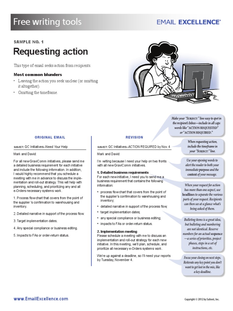 Requesting Action: Free Writing Tools | PDF | Business | Communication