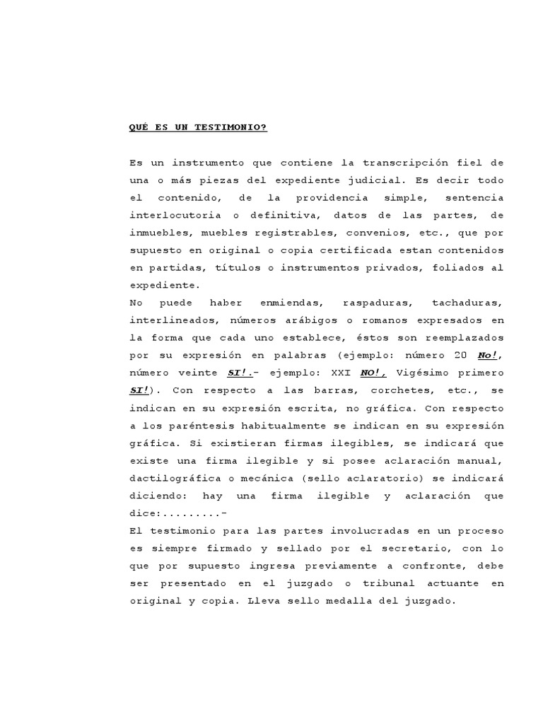 Como Hacer Un Testimonio. Modelos | PDF | Divorcio | Gobierno