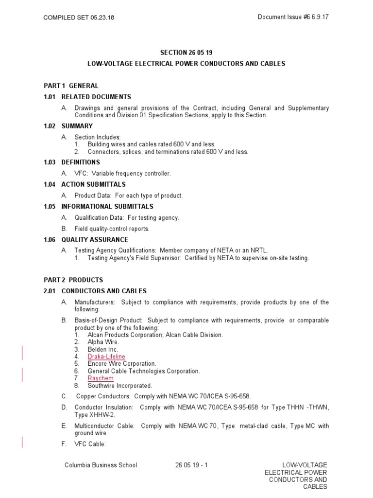 Low-Voltage Electrical Conductors Guide | PDF | Electrical Wiring ...