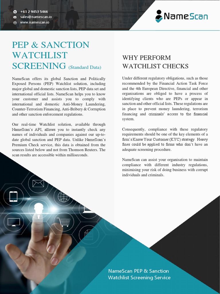 Pep & Sanction Watchlist Screening: Why Perform Watchlist Checks | PDF ...