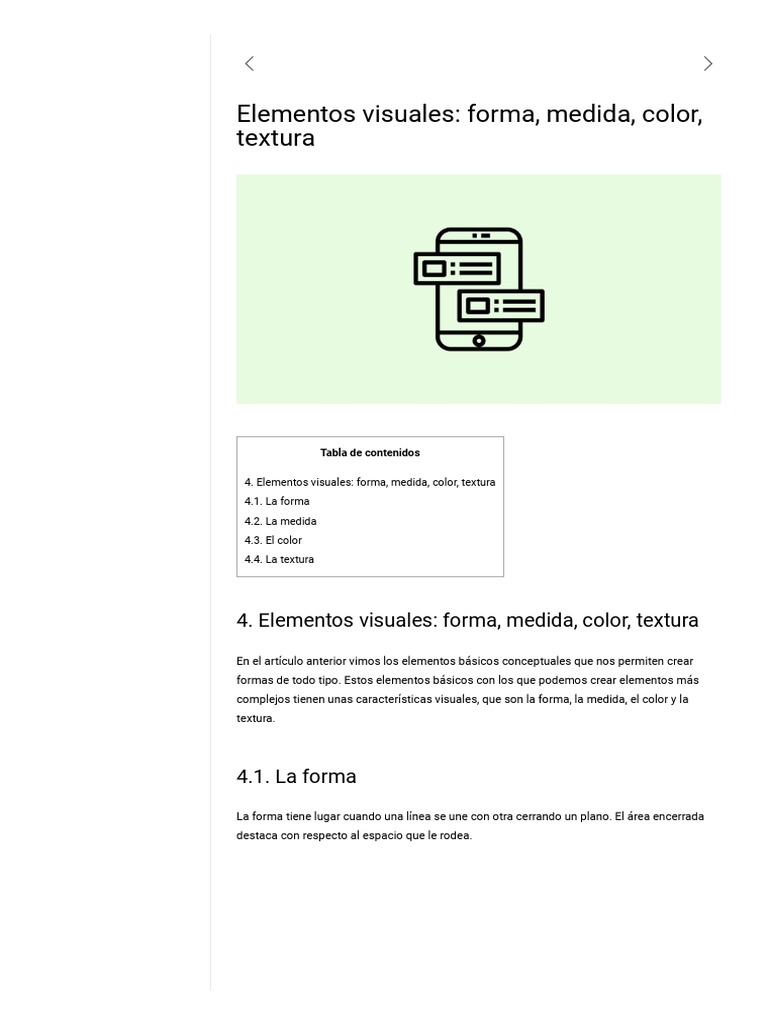 Elementos Visuales - Forma, Medida, Color, Textura - Eniun | PDF | Arte