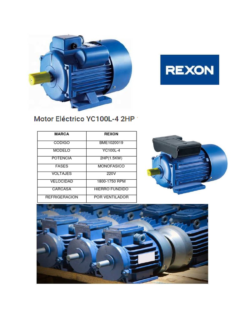 Ficha Tecnica Motor Rexon | PDF | Hogar, jardinería y bricolaje ...