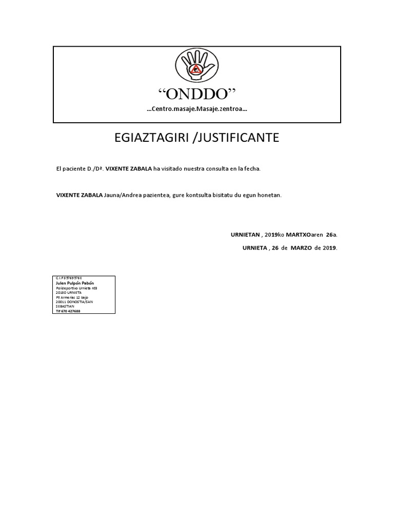 ONDDO - Justificante | PDF