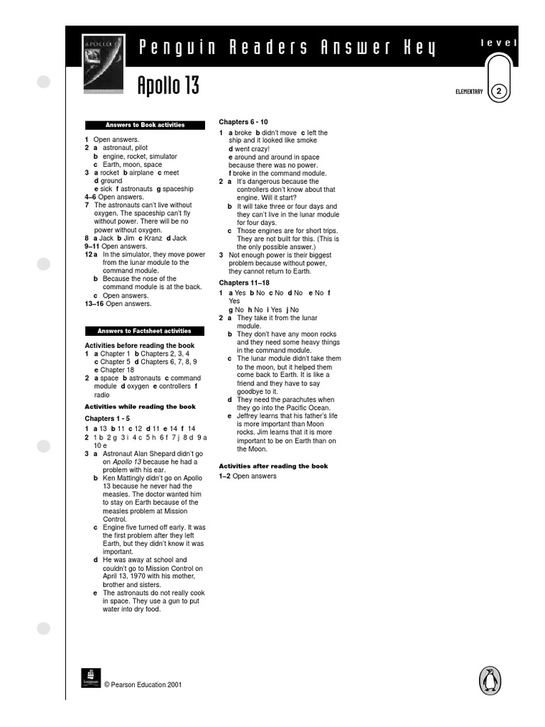 Apollo 13. Answer Key | PDF | Apollo Lunar Module | Astronautics