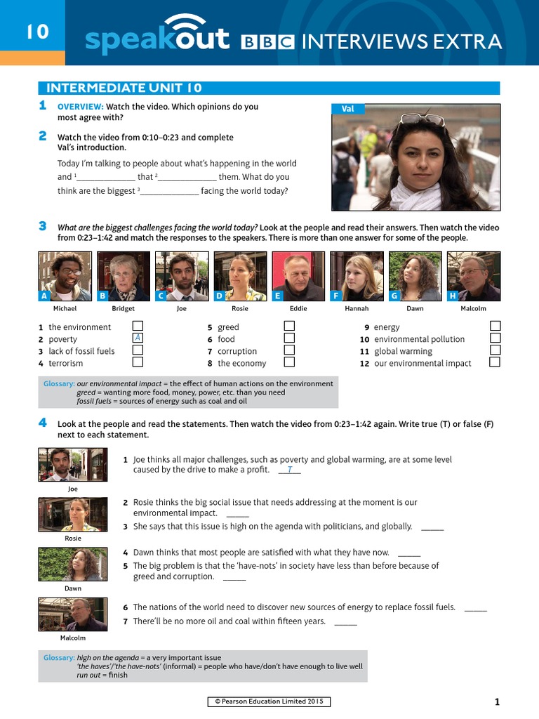Interviews Extra: Intermediate Unit 10 | PDF | Fossil Fuels | Global Warming