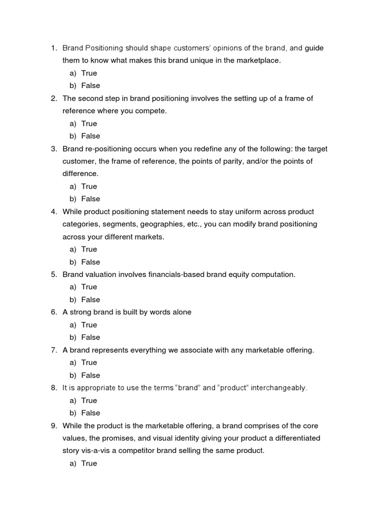 MCQ - Brand Management With Answer Key PDF | PDF | Brand | Brand Management