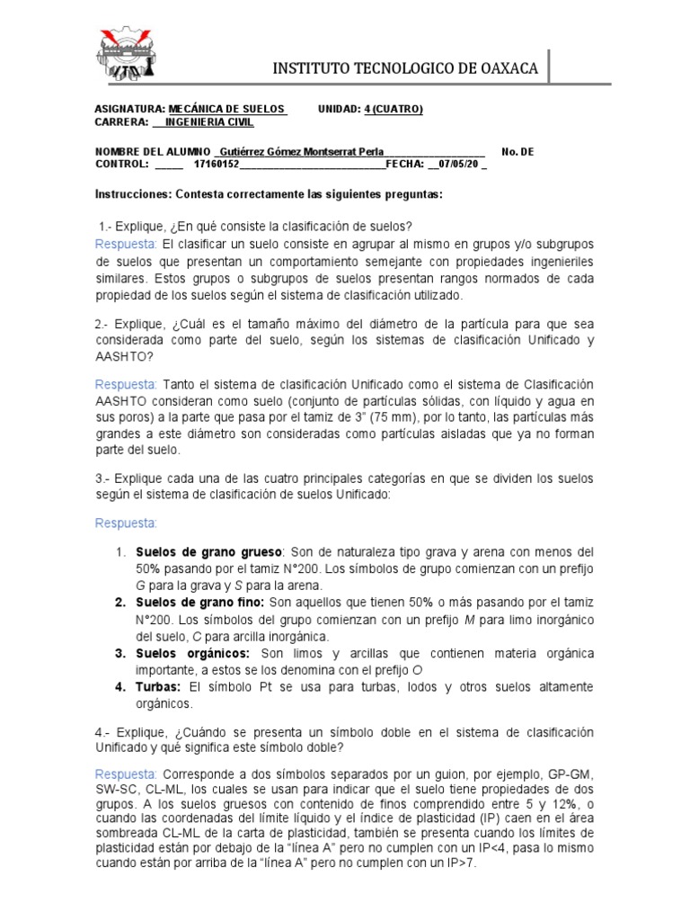Problemario y Cuestionario U4 | PDF | Arcilla | Suelo