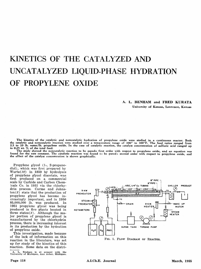 Kinetics The Catalyzed and Uncatalyzed Liquid-Phase Hydration of ...