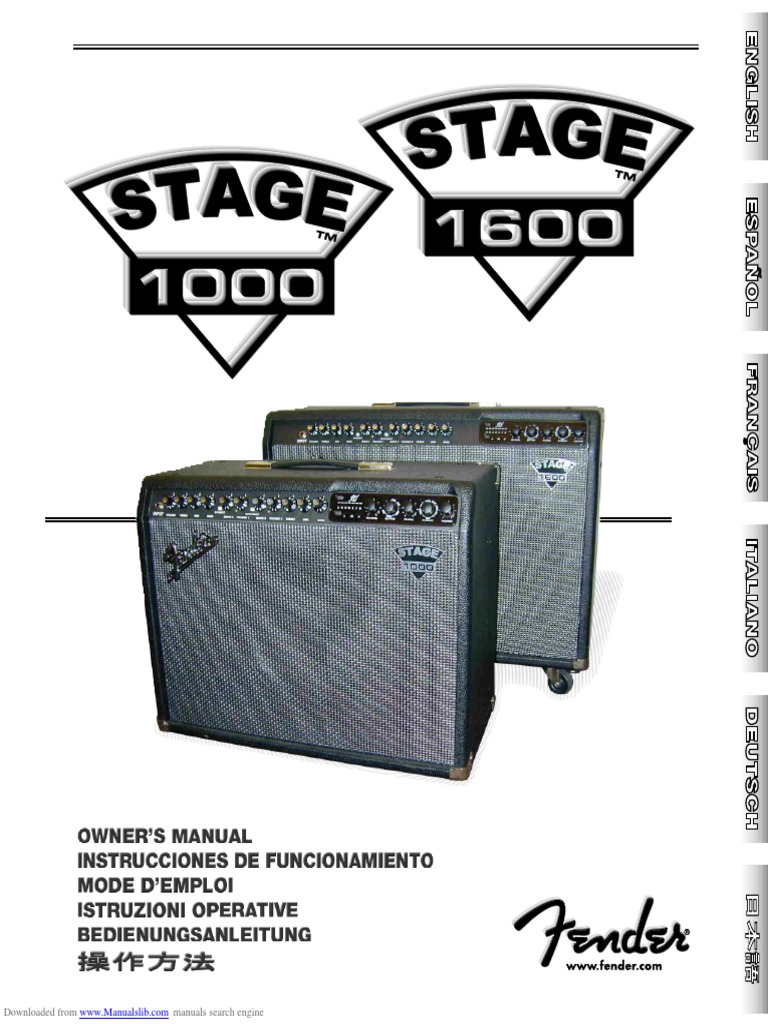 Fender Stage 1000manual | PDF | Bass Guitar | Amplifier