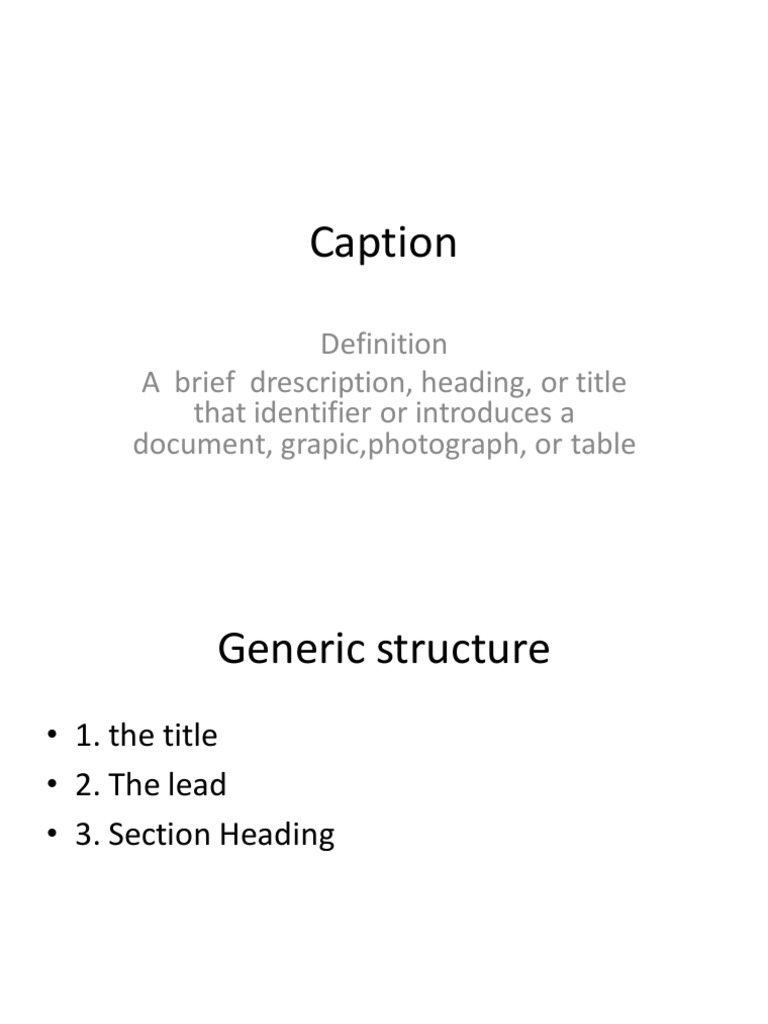 Guidelines for Effective Picture Captions: Key Elements, Structure ...