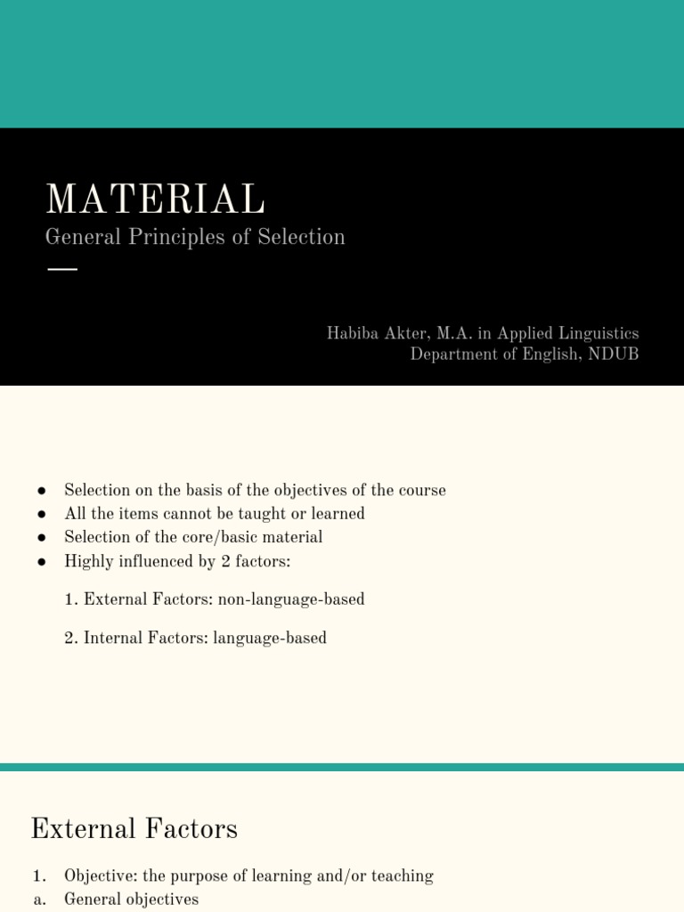Language Material Selection Guide | PDF