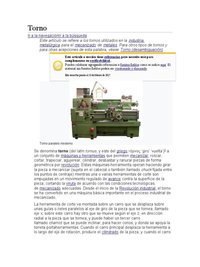Tornos: Mecanizado y Tipos Industriales | PDF | Control numerico | Perforar
